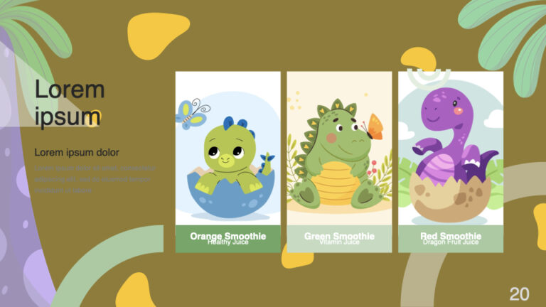 Cute Dino Presentation Template – MasterBundles