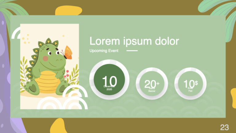 Cute Dino Powerpoint Template – MasterBundles