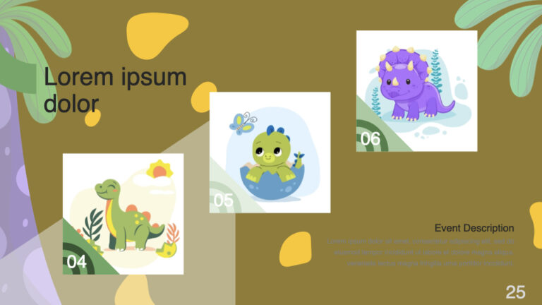 Cute Dino Presentation Template – MasterBundles