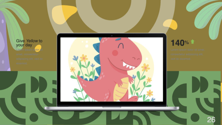 Cute Dino Powerpoint Template – MasterBundles