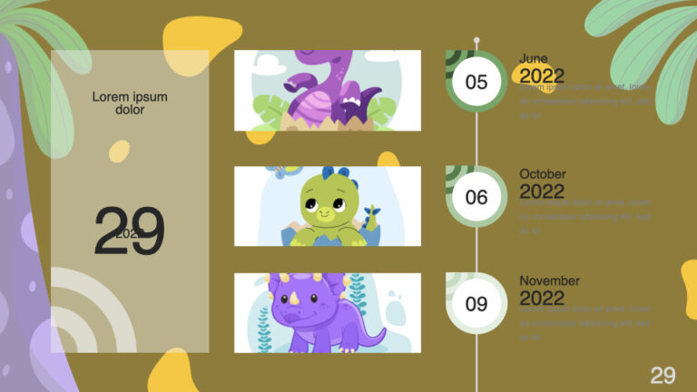 Cute Dino Presentation Template – MasterBundles