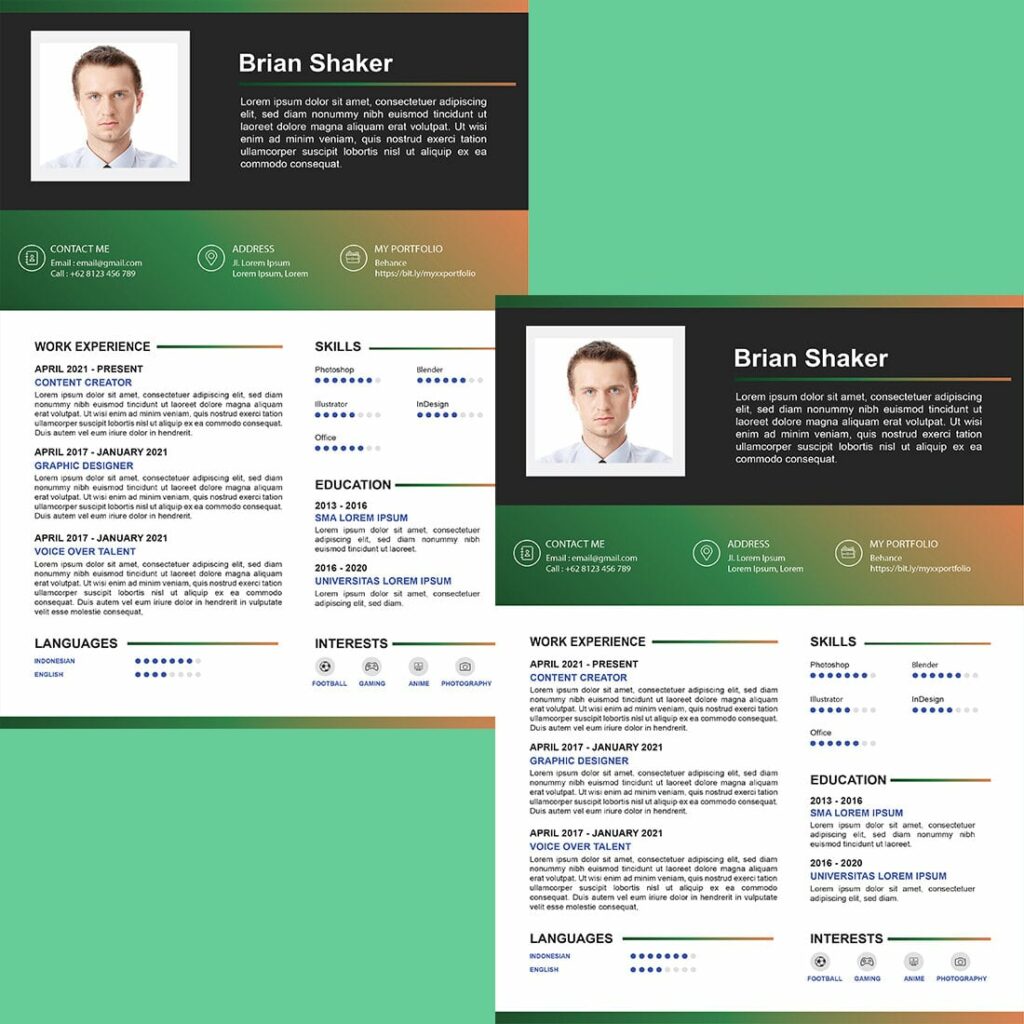 design web CV Resume Template - MasterBundles