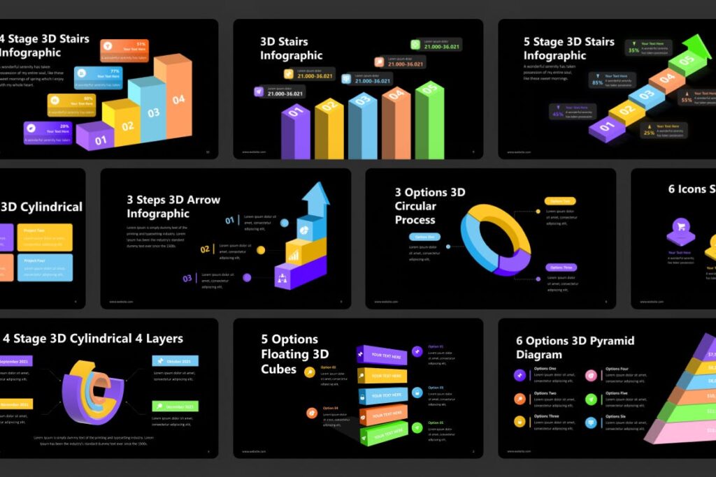 3D Infographic PowerPoint Template – MasterBundles