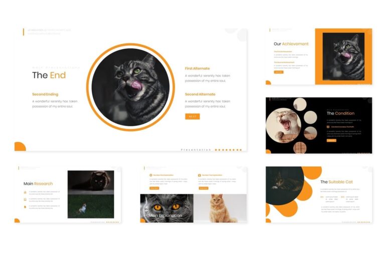 Fluffy Cat Powerpoint Template – MasterBundles
