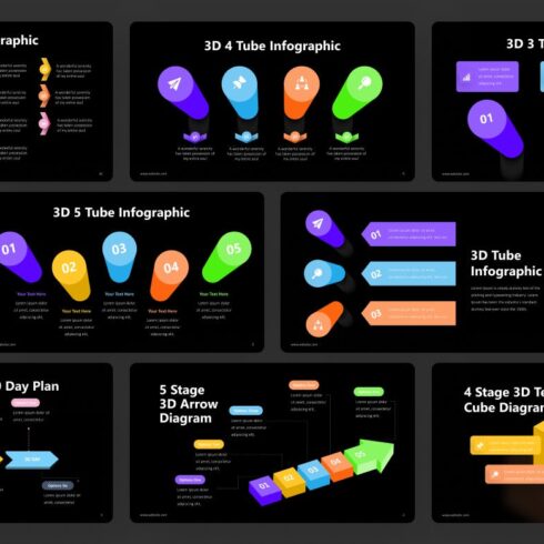 3D Infographic PowerPoint Template 10 Slides | Master Bundles