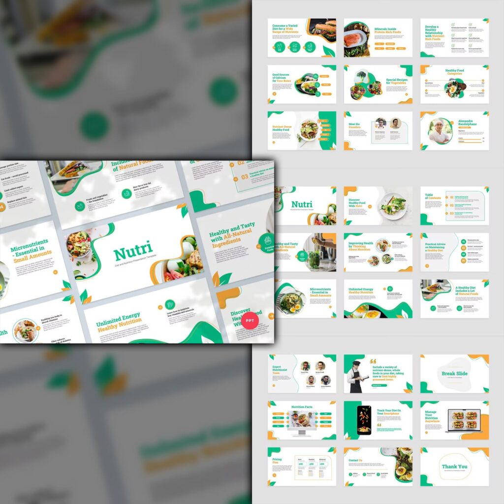 Diet and Nutrition PowerPoint Template – MasterBundles