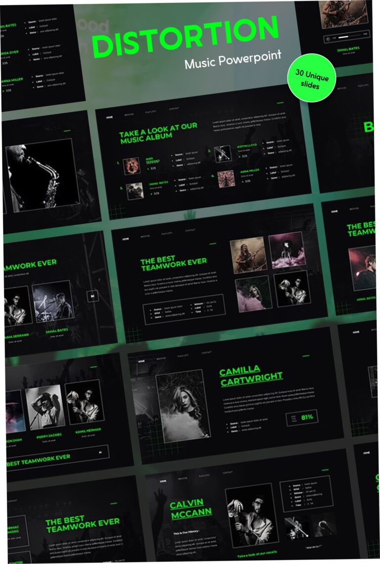 Distortion - Music Powerpoint – MasterBundles