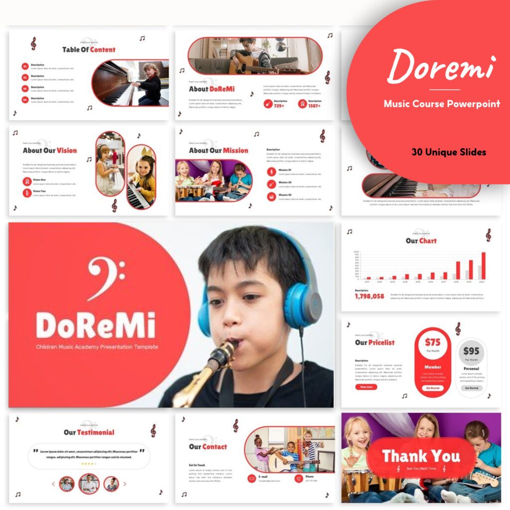 Dark Free Music Powerpoint Template – MasterBundles