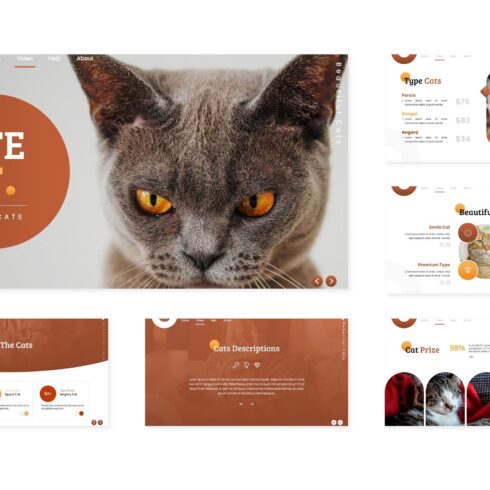 Cute Cat Powerpoint Template | Master Bundles