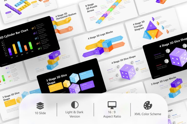 3D Infographic PowerPoint Template – MasterBundles