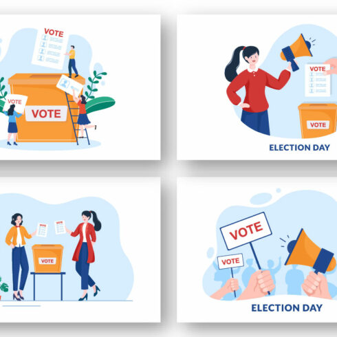 14 Election Day Political Illustration | MasterBundles