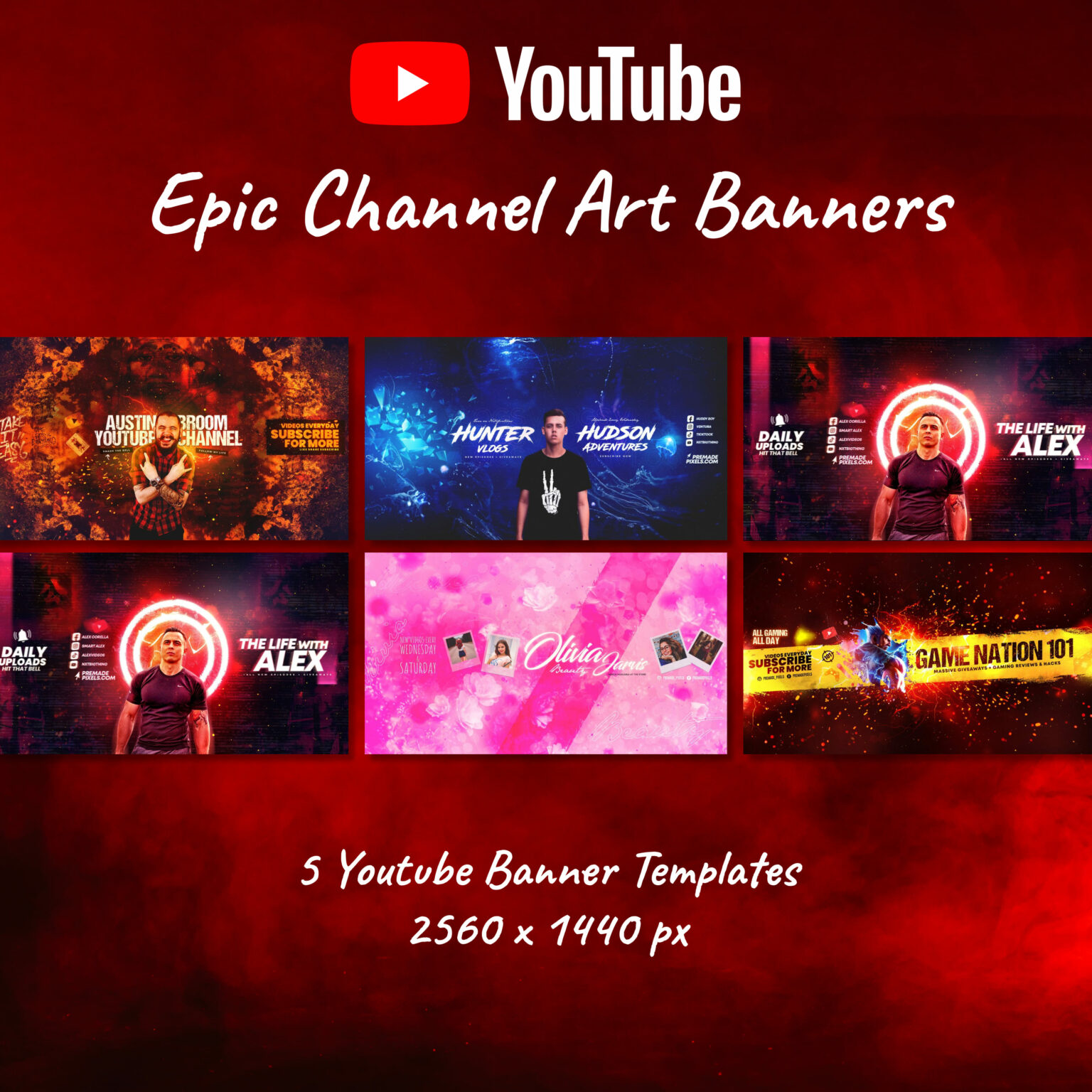 Epic Youtube Channel Art Banners – MasterBundles