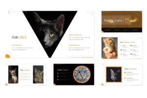 Fluffy Cat Powerpoint Template | Master Bundles