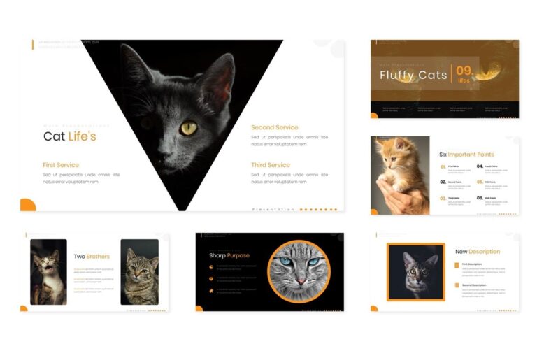 Fluffy Cat Powerpoint Template – MasterBundles