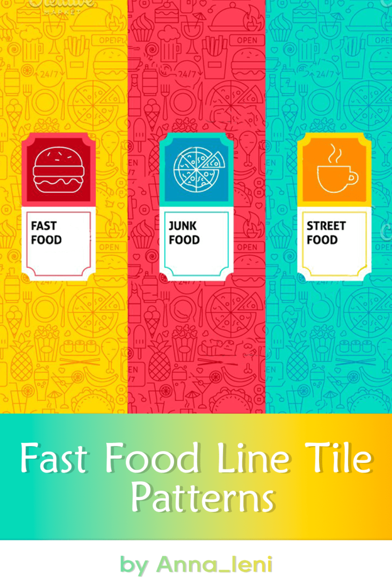 Fast Food Line Tile Patterns – MasterBundles