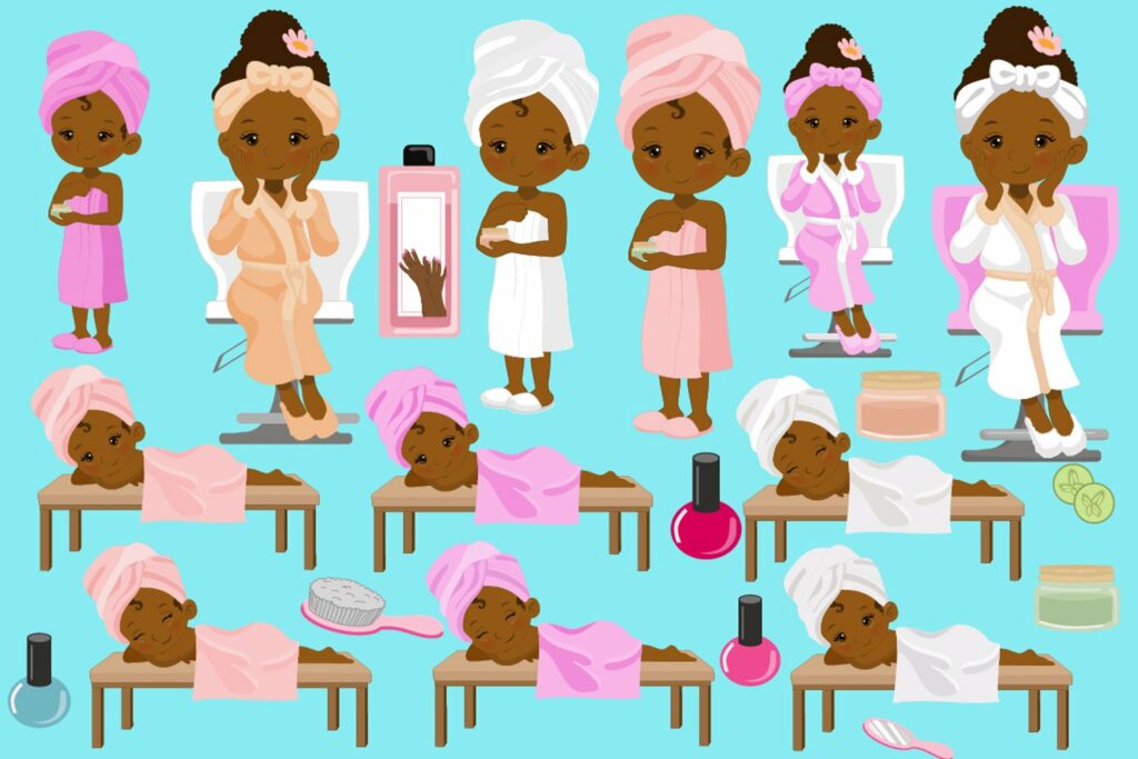 African American Spa Day Clipart – MasterBundles