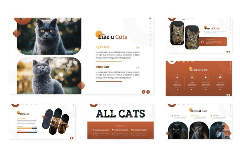 Cute Cat Powerpoint Template – MasterBundles