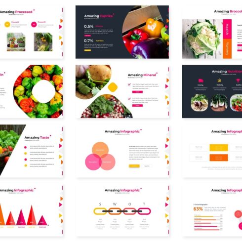 Nutrition Powerpoint Template 5 Colors | Master Bundles