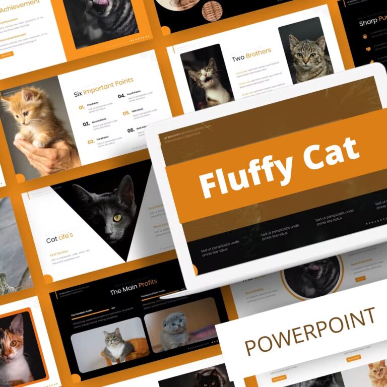 Fluffy Cat Powerpoint Template – MasterBundles