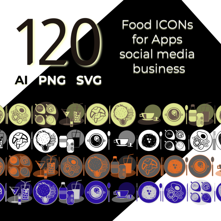 120 No Background Food Icons - MasterBundles