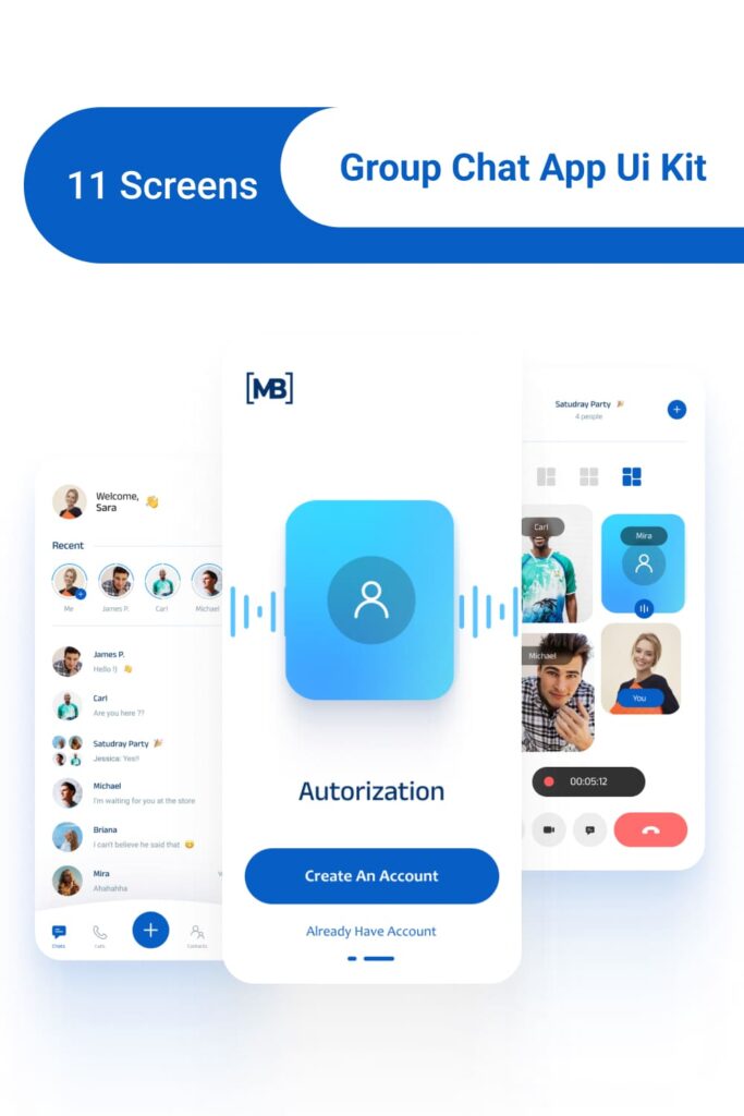 Group Chat App UI Kit – MasterBundles