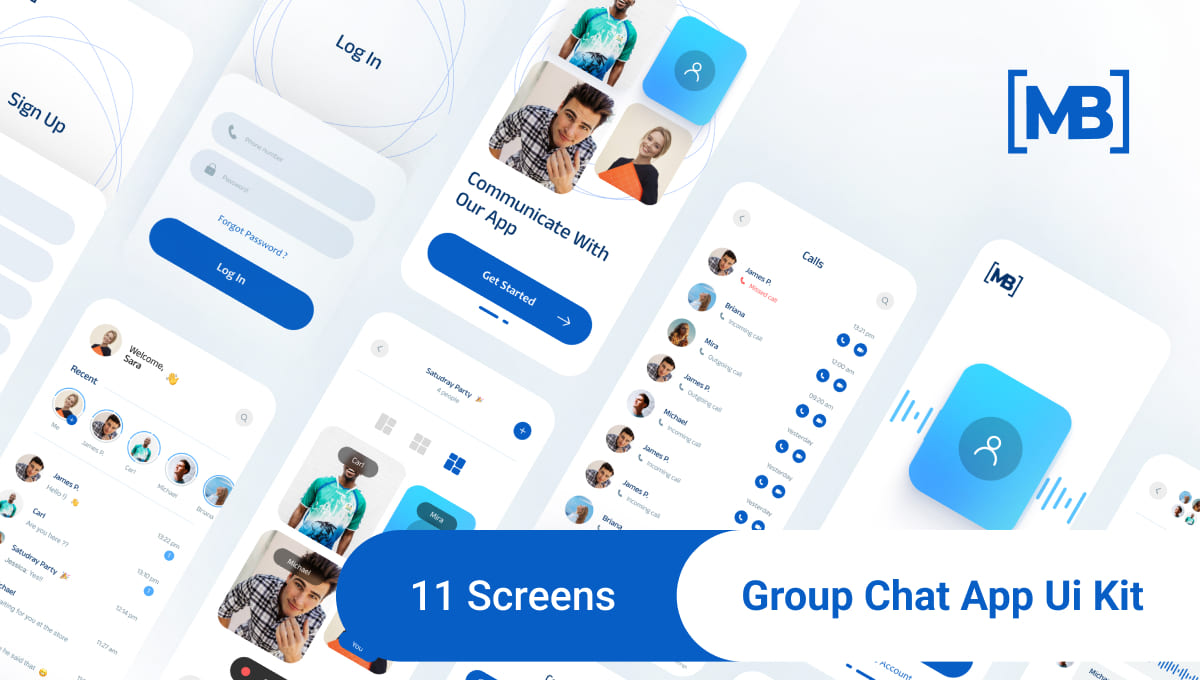 Group Chat App UI Kit – MasterBundles