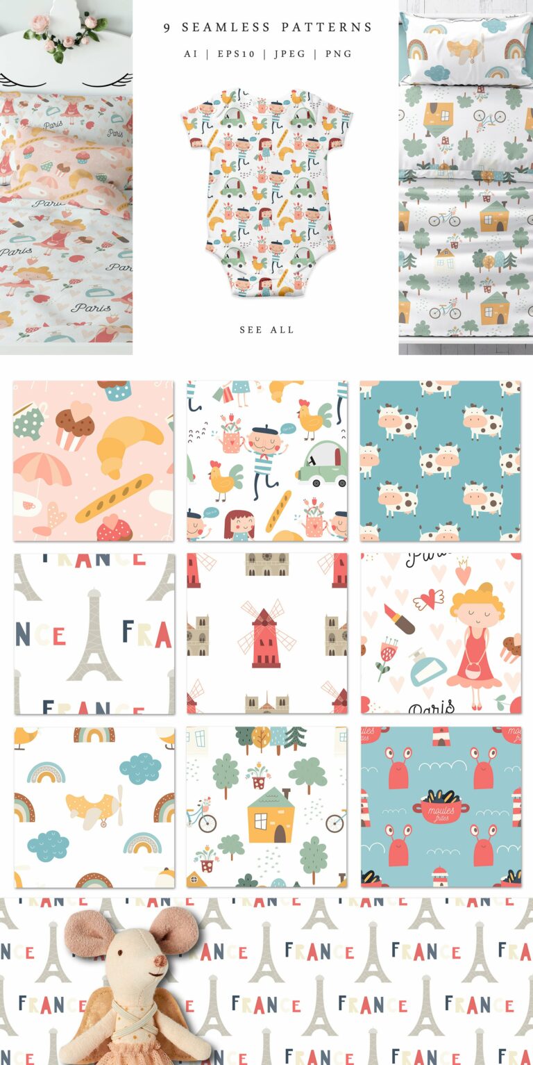 France Map, Clipart, Pattern, Poster – MasterBundles