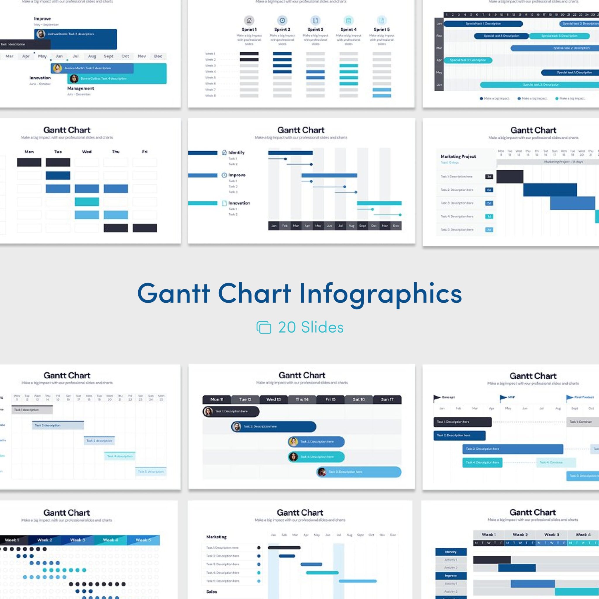 Gantt Chart Infographics – MasterBundles