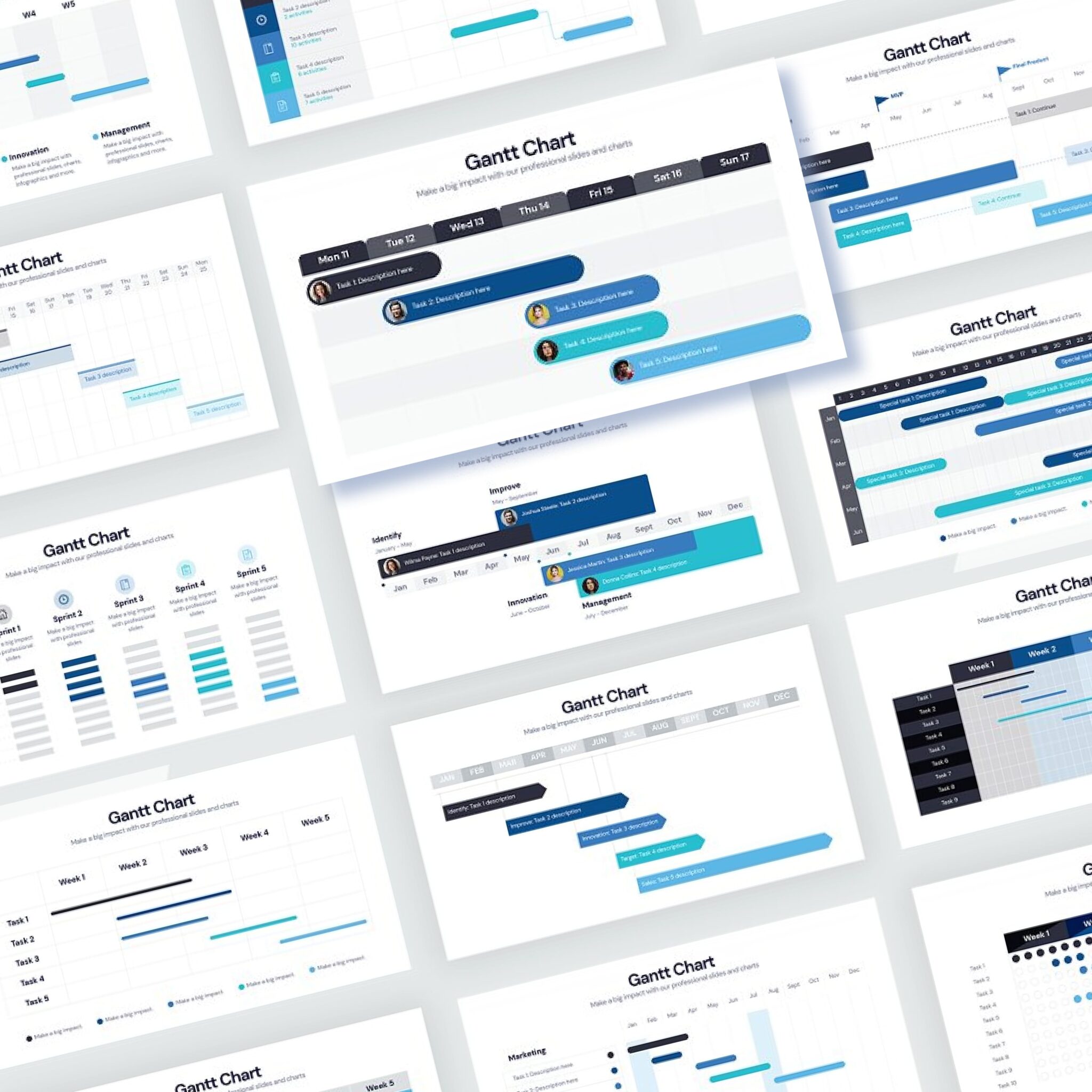 Gantt Chart Infographics – MasterBundles