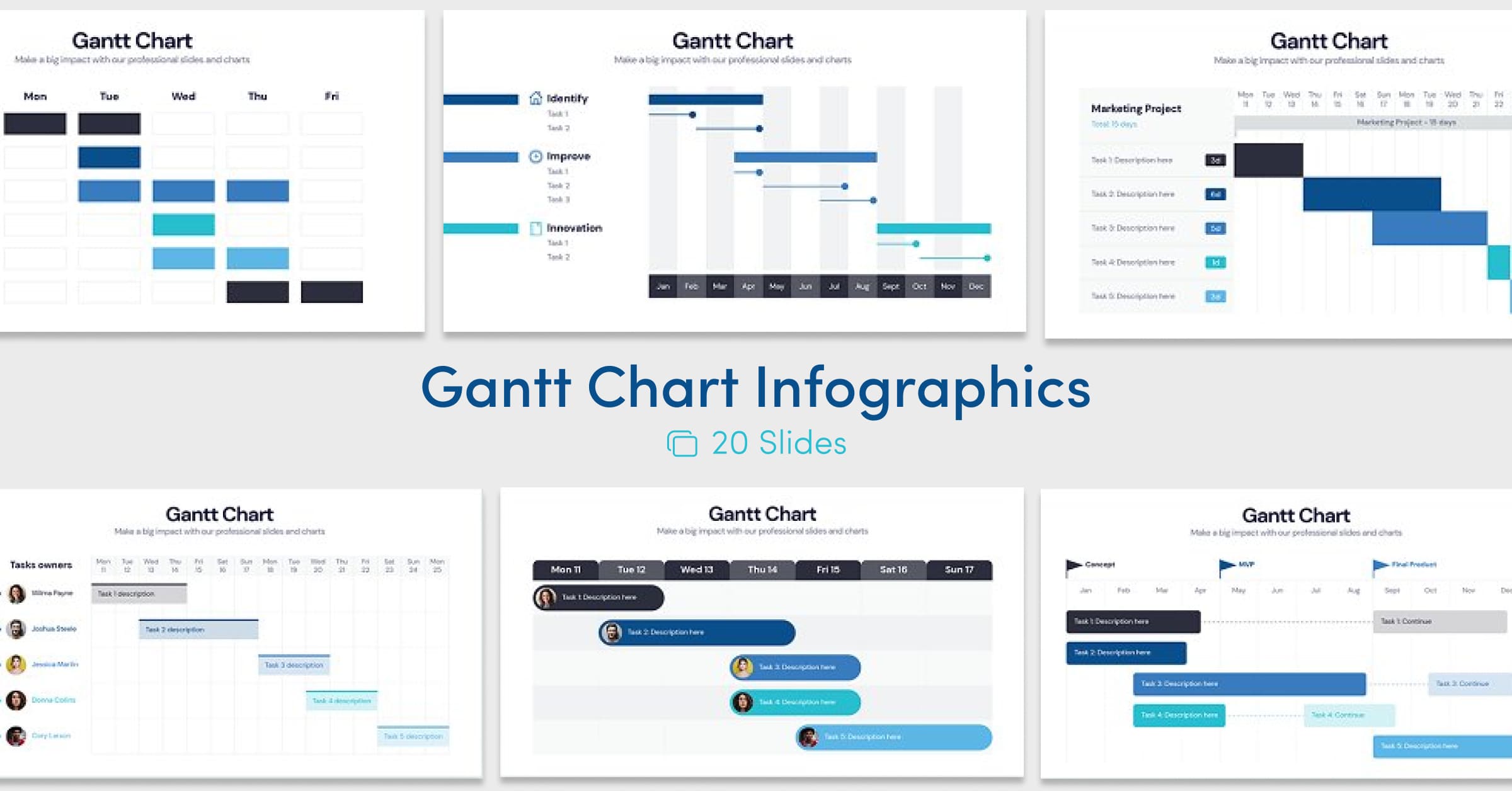 Gantt Chart Infographics – MasterBundles