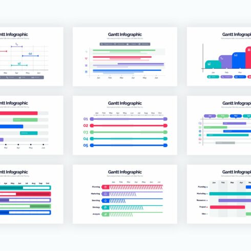 Gantt Powerpoint Infographics | Master Bundles