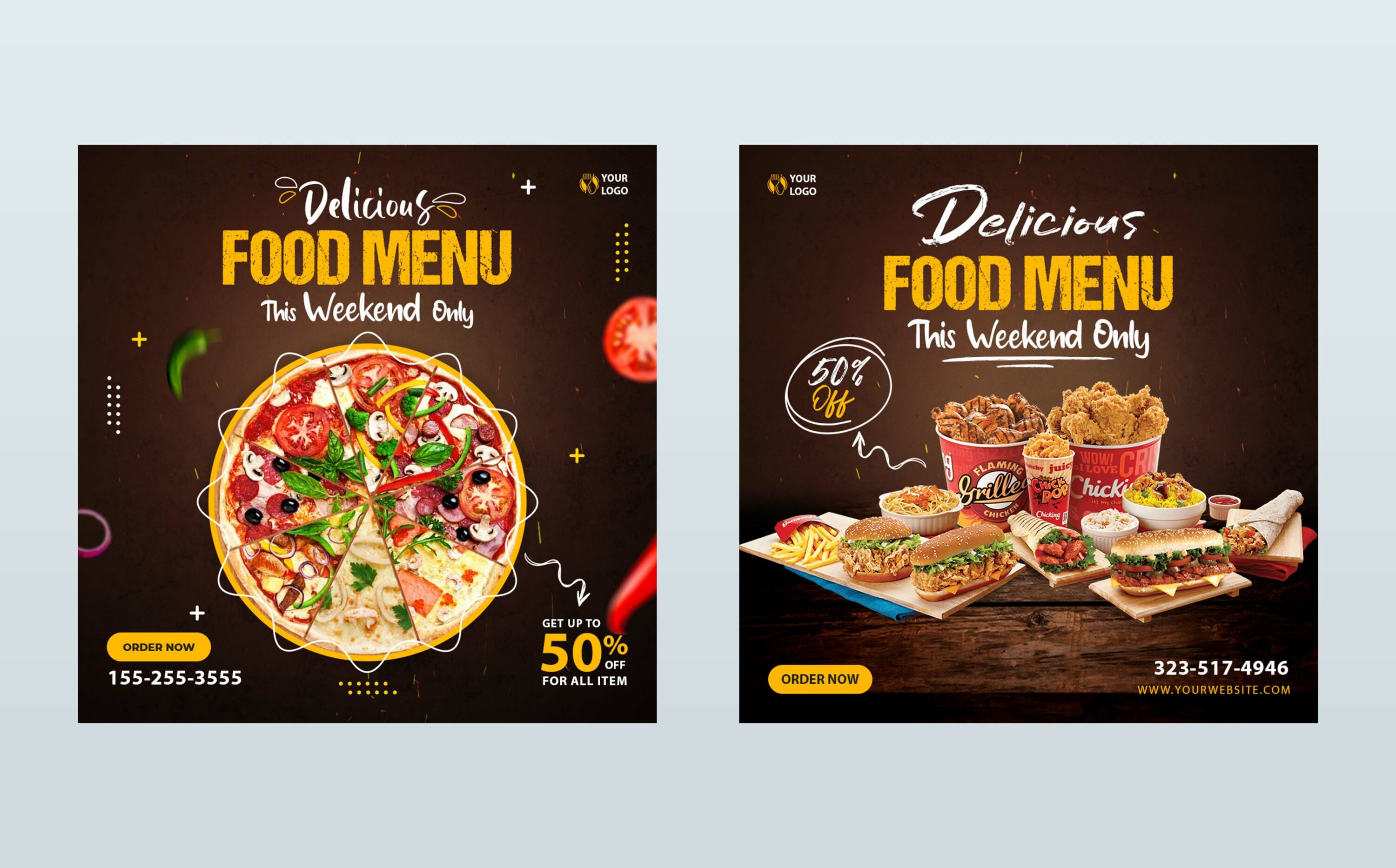 2 Food Design Templates For Social Media Post - MasterBundles