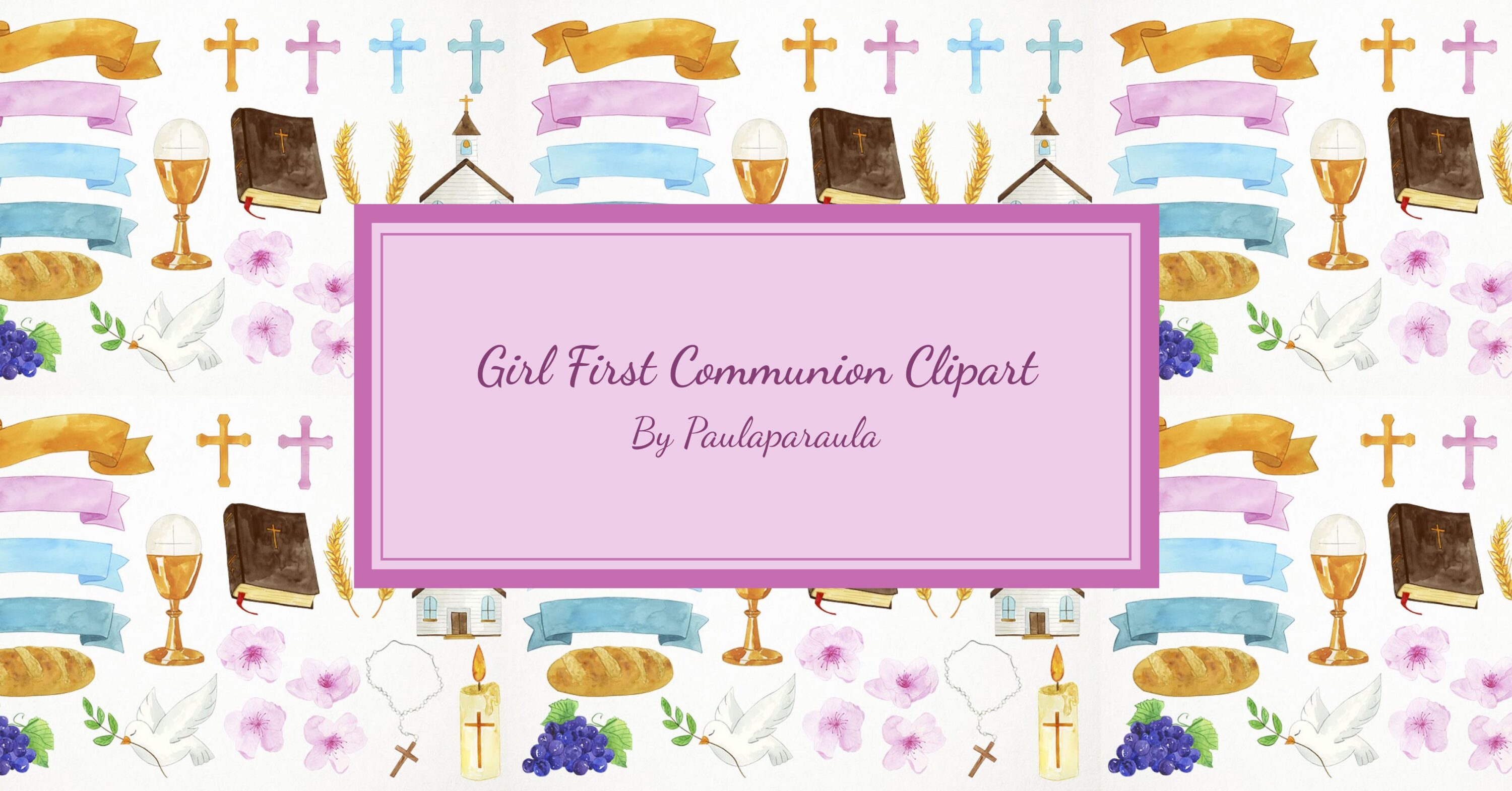 Girl First Communion Clipart – MasterBundles