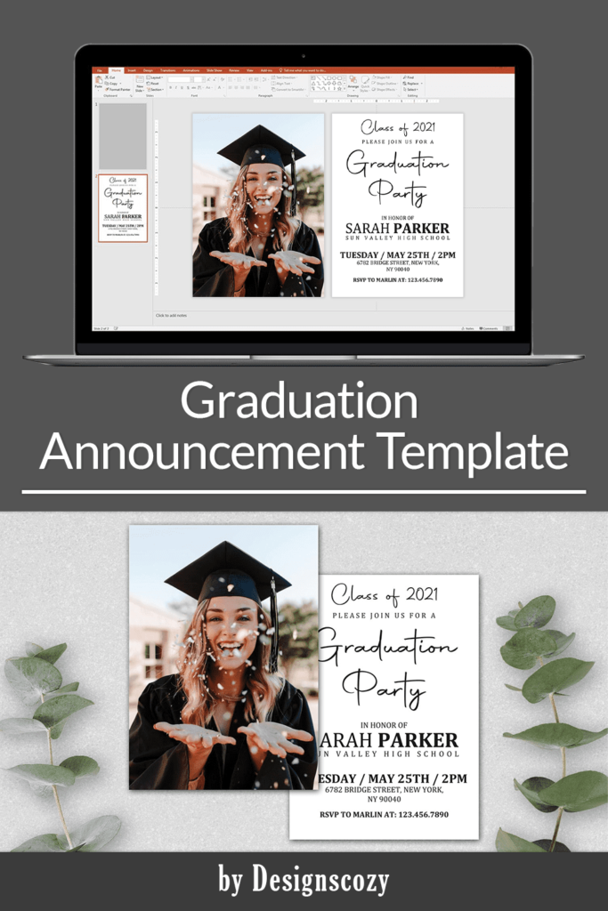 Blank Graduation Announcement Template – MasterBundles