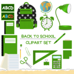 Green Back To School Clipart Set - MasterBundles