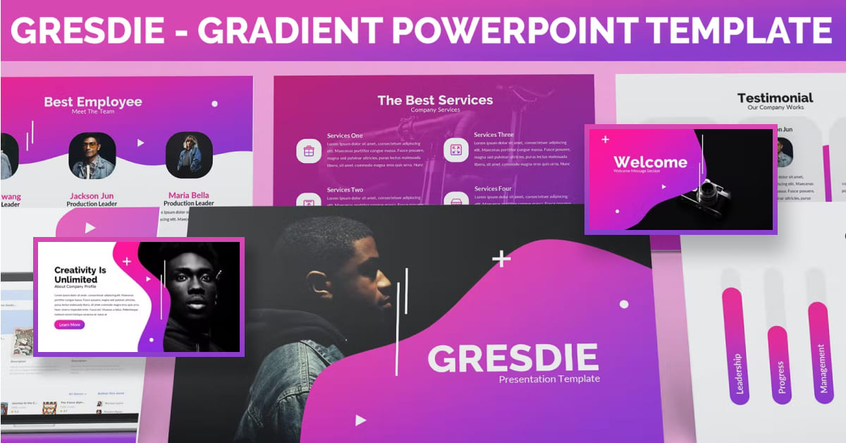 Gresdie - Gradient Abstract Powerpoint Template – MasterBundles