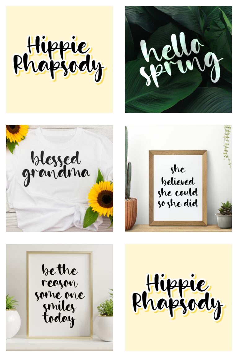 Hippie Rhapsody a Modern, Cursive, Font, Script, Handwritten, Hand ...