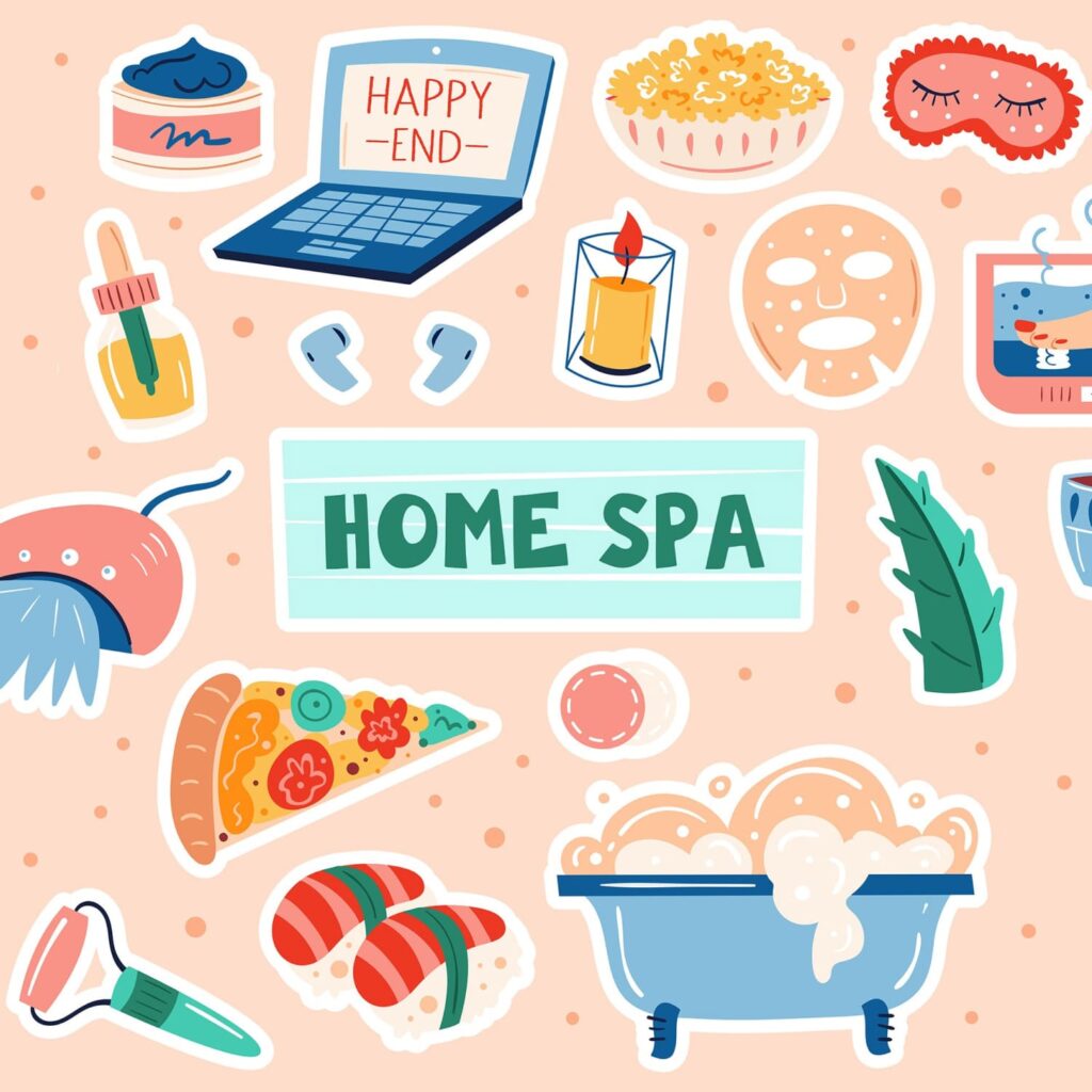 Home Spa Clipart. Digital Prints, Backgrounds. Stickers. – MasterBundles