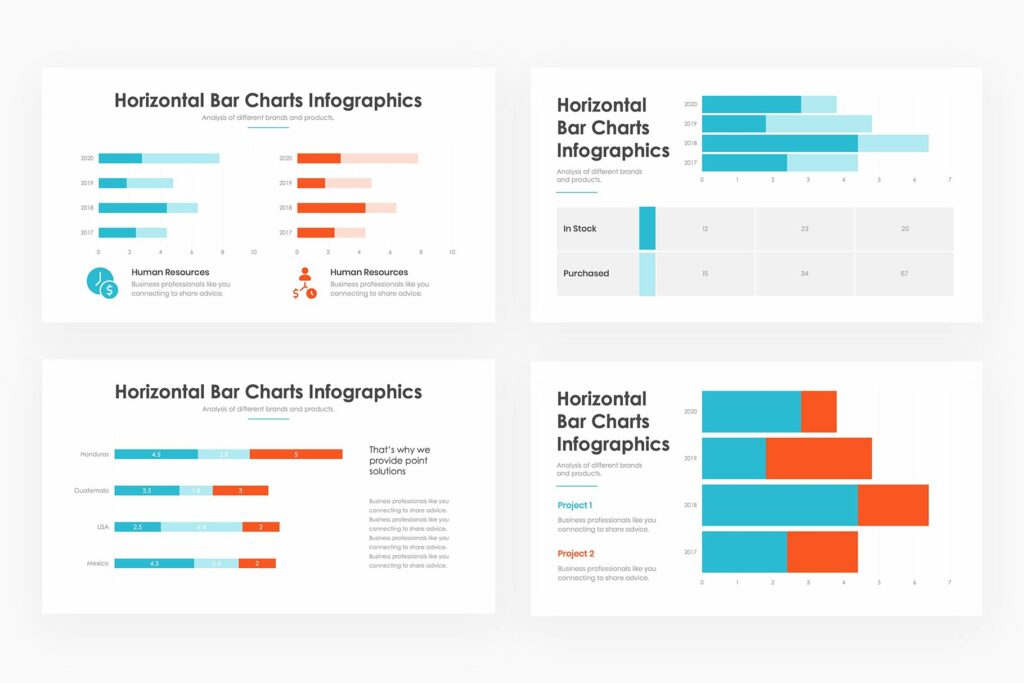 Horizontal Bar Charts - PowerPoint – MasterBundles