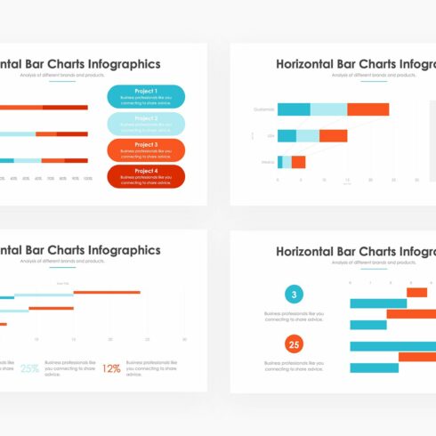 Horizontal Bar Charts - PowerPoint | Master Bundles