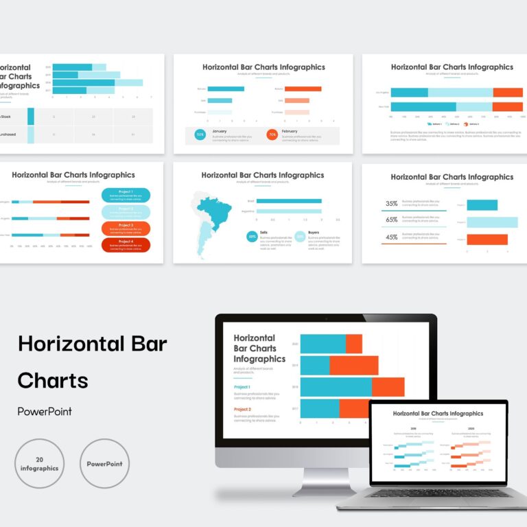 Horizontal Bar Charts - PowerPoint – MasterBundles