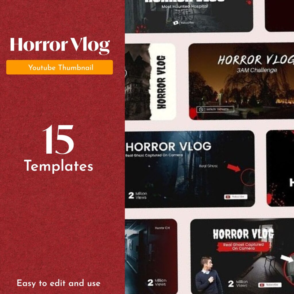 Horror Vlog Youtube Thumbnail – MasterBundles