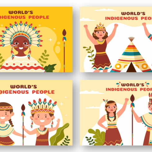 15 Worlds Indigenous Peoples Day Illustration | MasterBundles