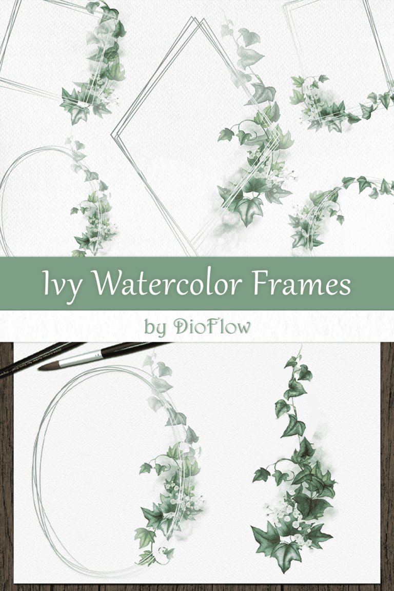 10 Ivy Watercolor Frames – MasterBundles