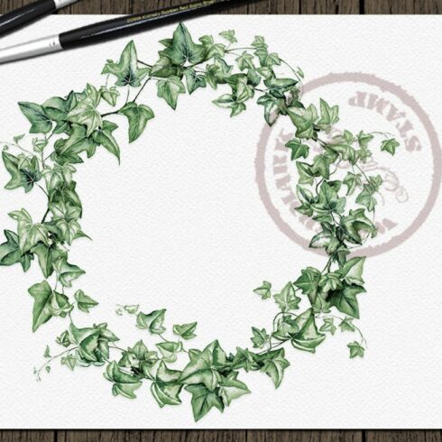 11 Ivy Watercolor Illustrations | Master Bundles