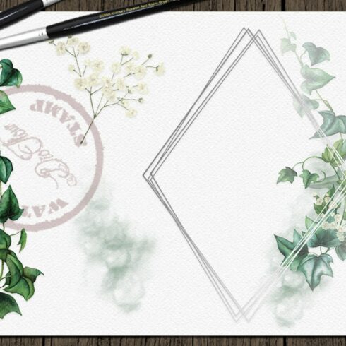 10 Ivy Watercolor Frames | Master Bundles