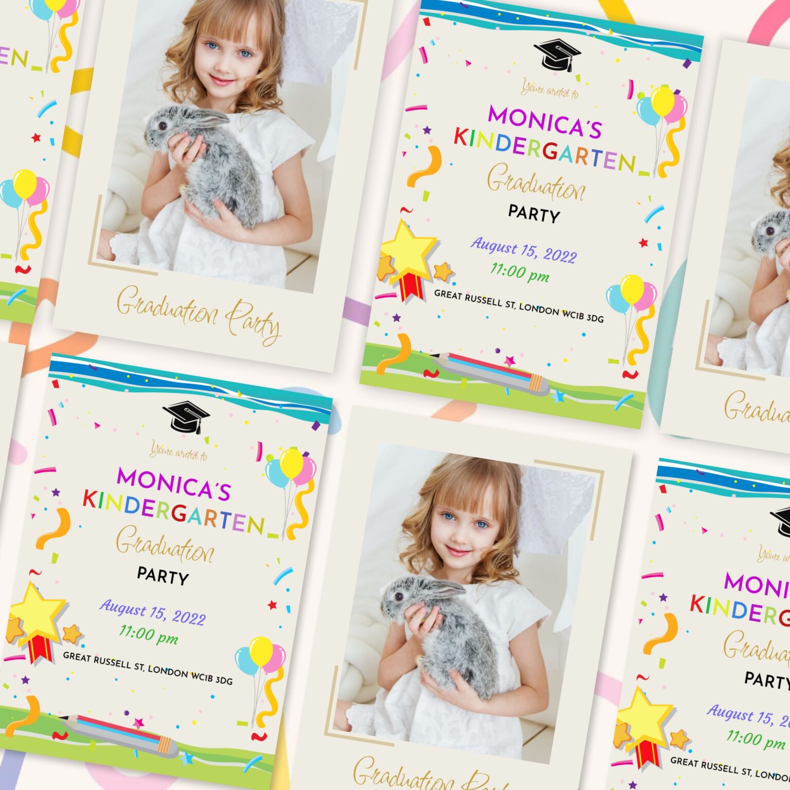 Kindergarten Graduation Party Invite Template – MasterBundles