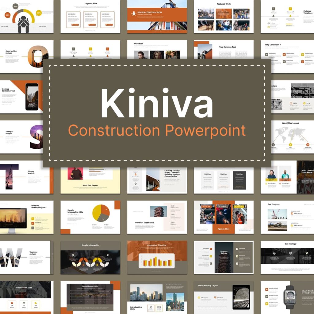 Kiniva: Construction Powerpoint Template – MasterBundles