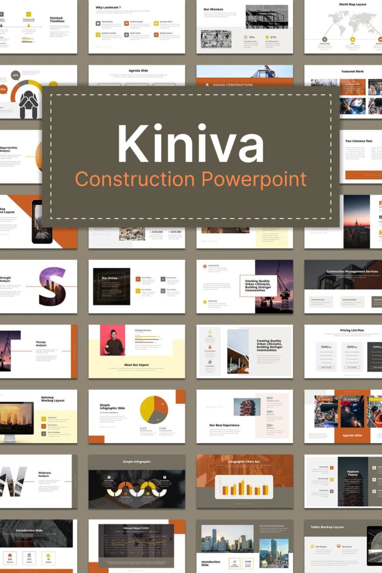 Kiniva: Construction Powerpoint Template – MasterBundles