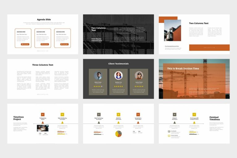 Kiniva: Construction Powerpoint Template – MasterBundles